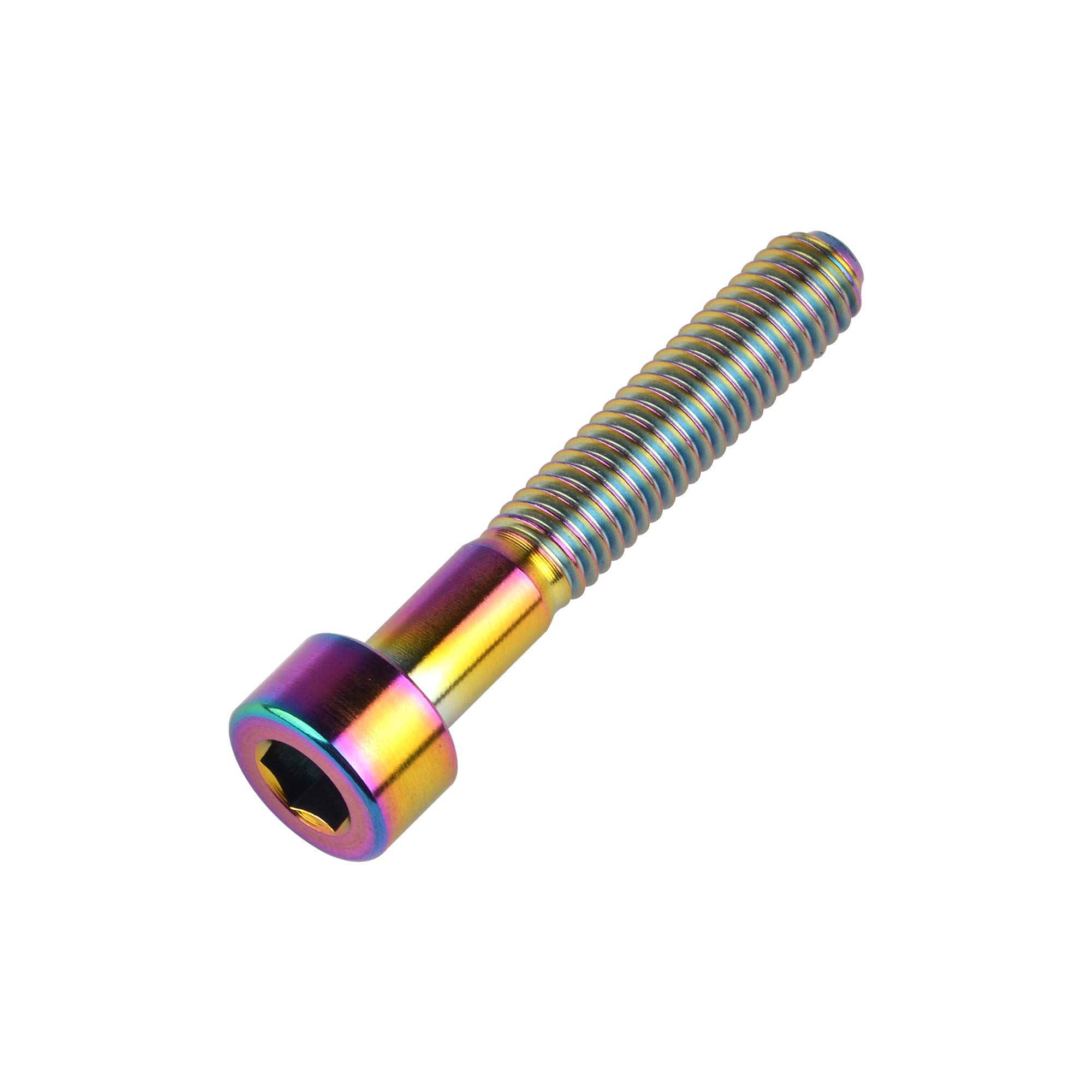 Wanyifa Titanium Ti M6x10 15 18 20 25 30 35 40 45 50 55 60 65mm Socket Allen Hex Bolt Pack of 4 (M6x40mm, Ranibow)