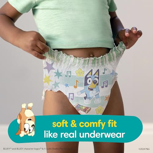 Pampers Training Pants - Easy Ups Boys & Girls Bluey - Size 5T-6T, 15 Count, Children's Potty Underwear (Packaging May Vary)