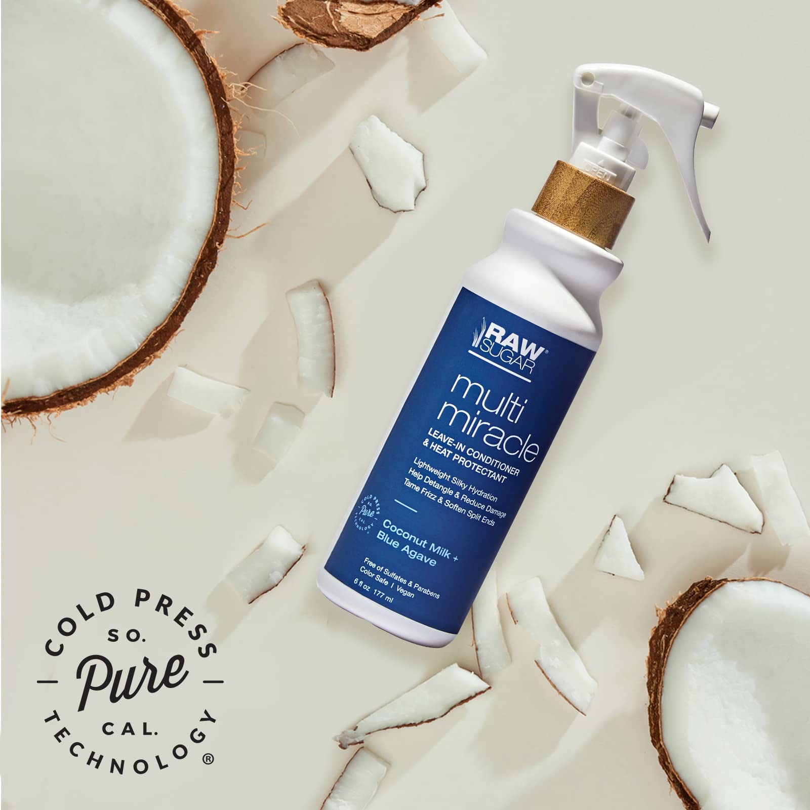 Multi-Miracle Hair Mist | Leave-In Conditioner & Heat Protectant | Coconut Milk + Blue Agave | 6 oz