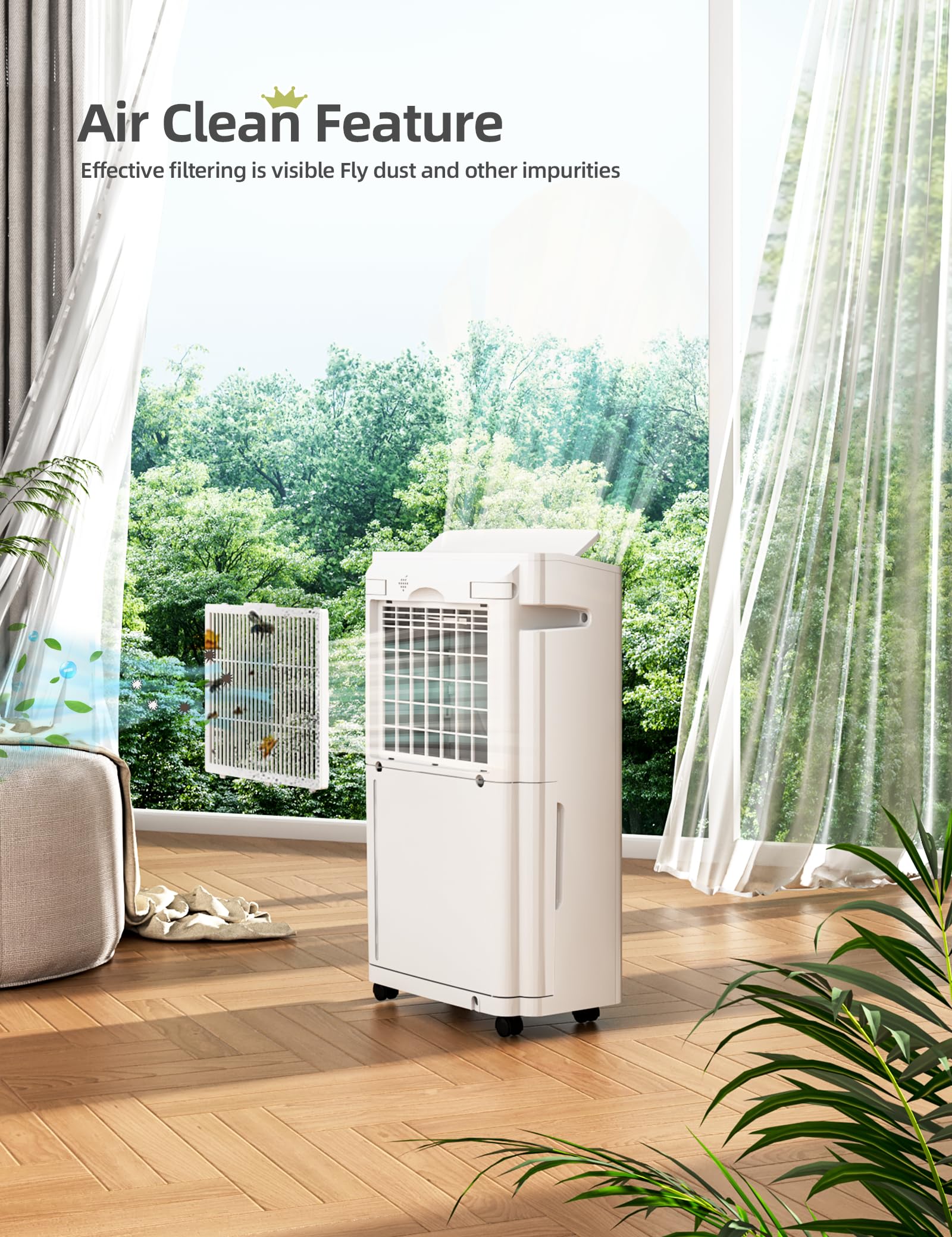 4500 Sq. Ft Dehumidifier for Basement, 50 Pints Large Dehumidifiers for Home with drain hose and 5L Water Tank, Powerful Moisture Removal for Whole House, Large Room, and Intelligent Humidity Control