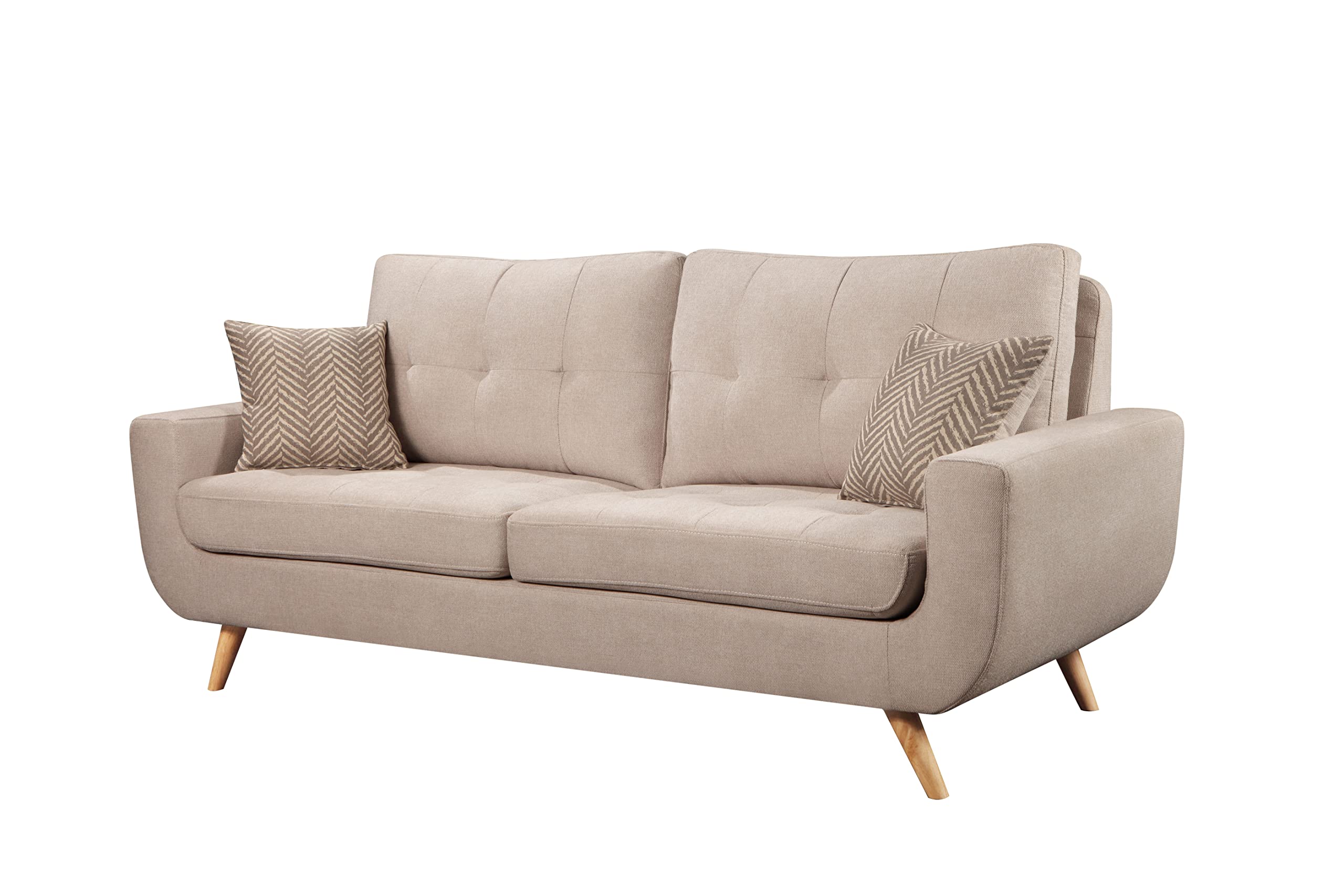 Abbyson Living Paige Sofa - Modern Design, Fabric, Stain Resistant, Ivory