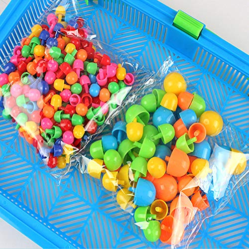QBLEEV Bird Intelligence Training Toy,Parrot Puzzle Building Blocks Toy,Tabletop Treats Education Toys, Bird Plastic Cage Playpen Toys for Parakeet Cockatiel Conure Budgie (Large)