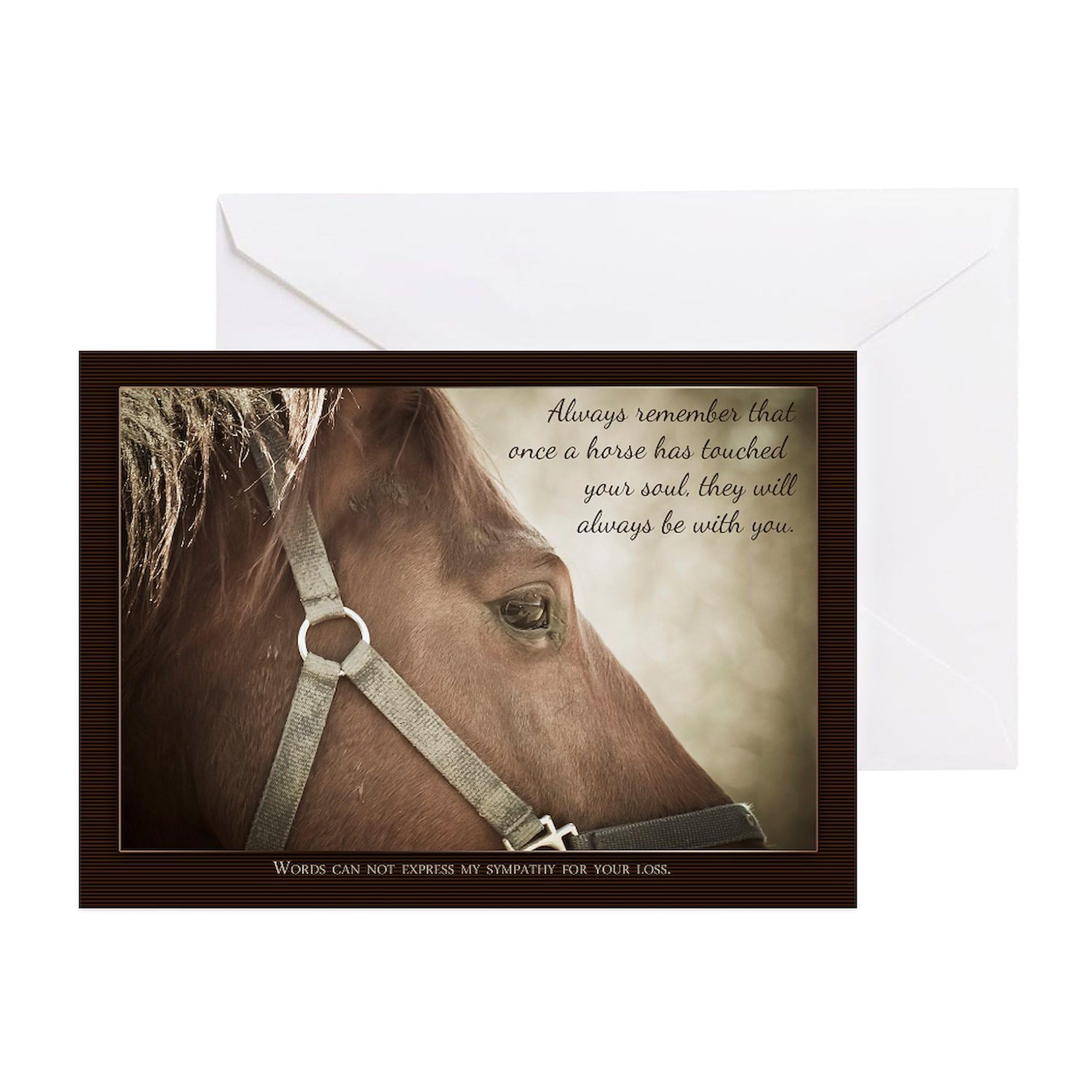 CafePress Horse Sympathy (Pk Of 20) Greeting Cards Greeting Card (20-pack), Note Card with Blank Inside, Birthday Card Matte