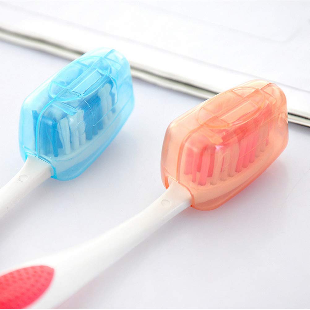 OUNONA 30pcs Toothbrush Head Cover Portable Toothbrush Cap Protective Case for Outdoor Travel Camping (Random Color)
