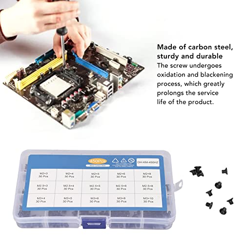 450Pcs M2 M2.5 M3 Laptop Notebook Computer Screws Kit, Flat Head Fastener Screws Set with Screwdriver, for Samsung, for HP, for Dell, for Sony, for Lenovo, etc