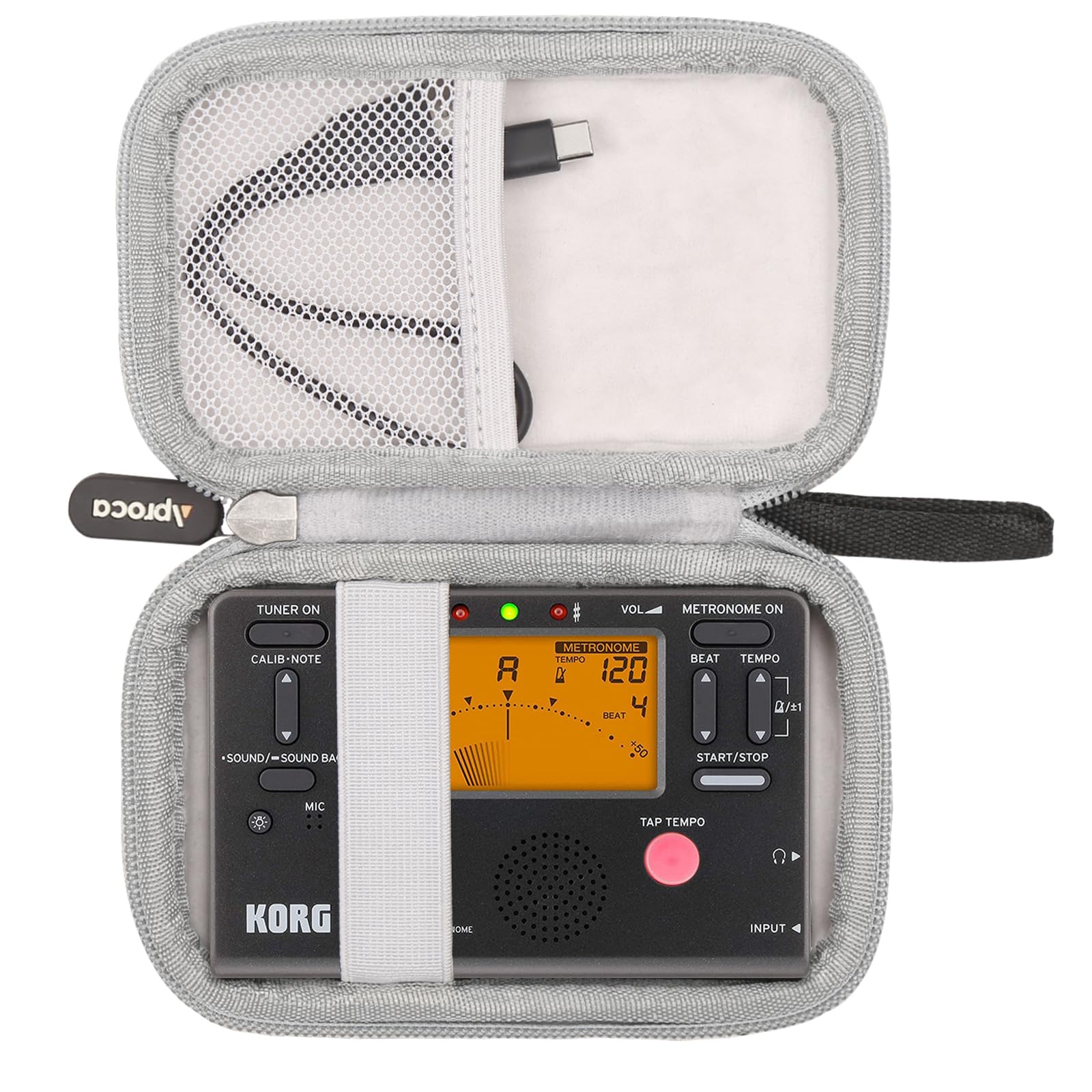 Aproca Black Hard Storage Travel Case, for Korg TM70 Tuner (TM70TBK) / Korg TM60BK / WEGROWER Tuner Metronome and Accessories