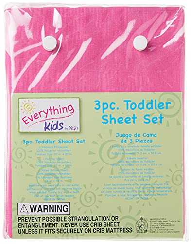 Everything for Kids 3 Piece Toddler Sheet Set, Pink