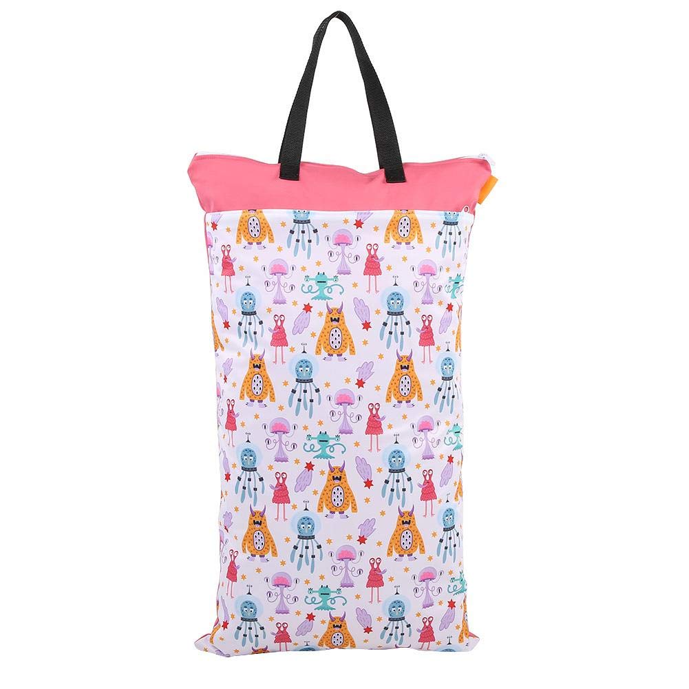 Yosooo Large Hanging Wet/Dry Pail Bag for Cloth Diaper,Inserts,Nappy, Laundry With Two Zippered Waterproof,Reusable(EF207)