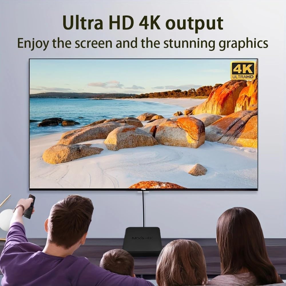 MXQ Pro 5G with Air Mouse & Voice Control 2024 Upgraded Android 13.1 Version Ram 2GB ROM 16GB TV Box H.265 HD 3D Dual WiFi 2.4G/5.8G Quad Core Android Smart TV Box