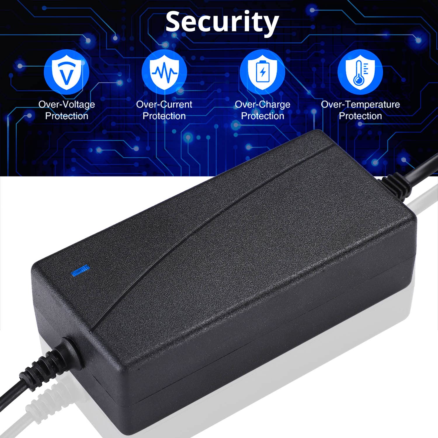 DC 12V 3A Power Adapter, US Plug, 4.6FT Power Cord, 36 Watt AC 100-240V to DC 12Volt Transformers, Switching Power Supply for LED Strip Light, Camera, Wireless Router 2.1mm X 5.5mm