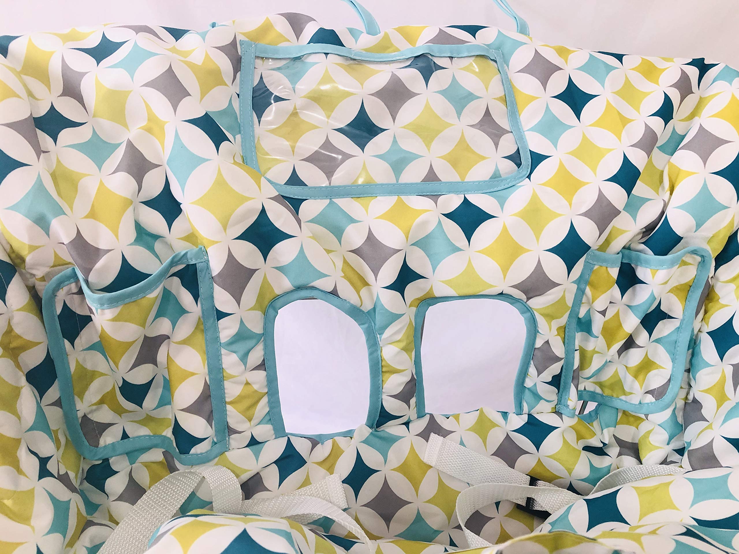4 or 2 Leg Holes X-Large Size with Elastric Cushion for Twin Double Shopping Cart Cover for Baby Siblings