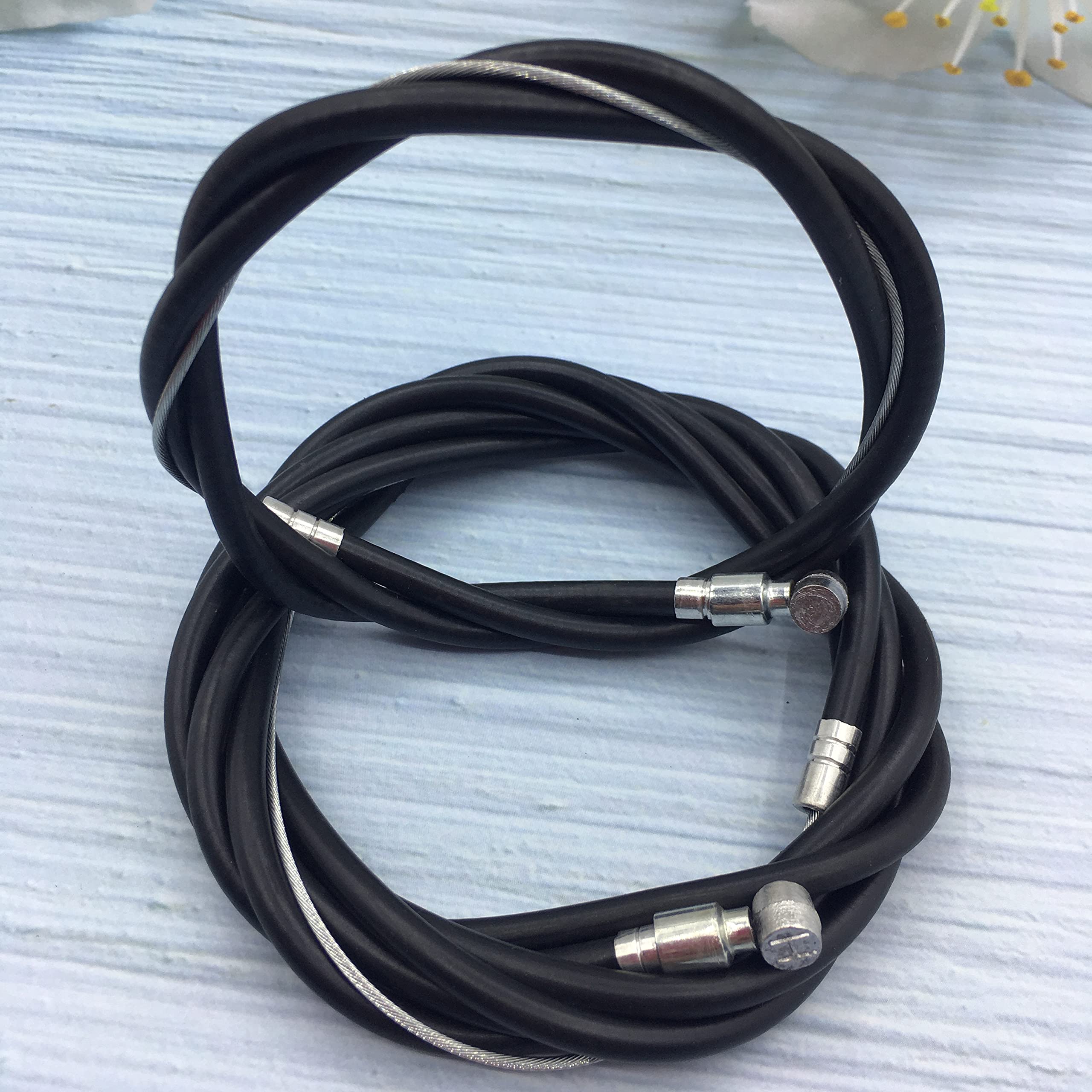 APRUNM Black front and rear brake cables are suitable for bicycle and mountain bike brake cables, bicycle control cables (1 pair)