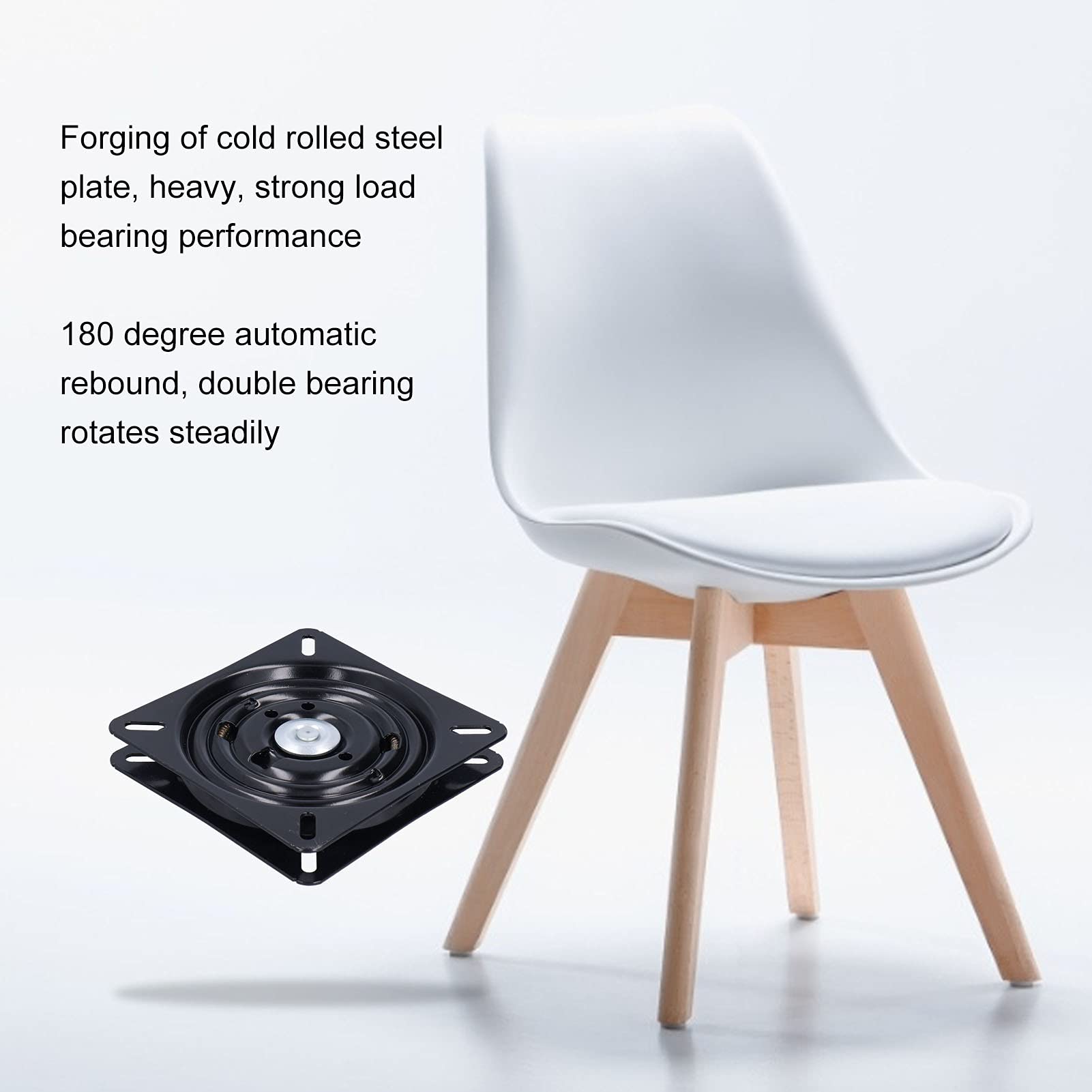 7“ Lazy Susan Turntable Bar Stool Swivel Plate Automatic Rebound Stool Rotating Base Chair Turntable Base for Home Bar Office Furniture Replacement