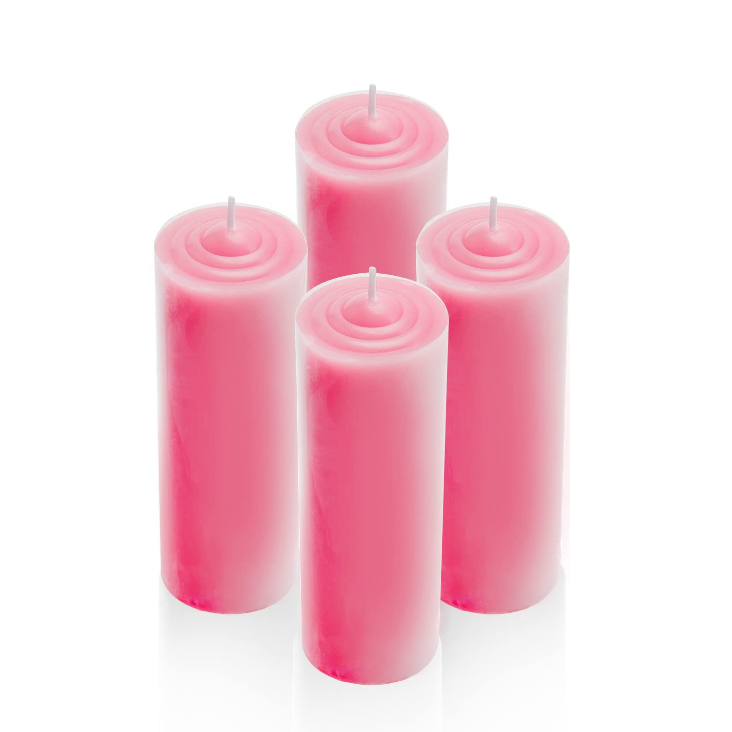 4 Pack 2 x 6 Inch Taper Pillar Candles Scented Pillar Candles for Home Restaurants Church Weddings Party Suppies,Pink