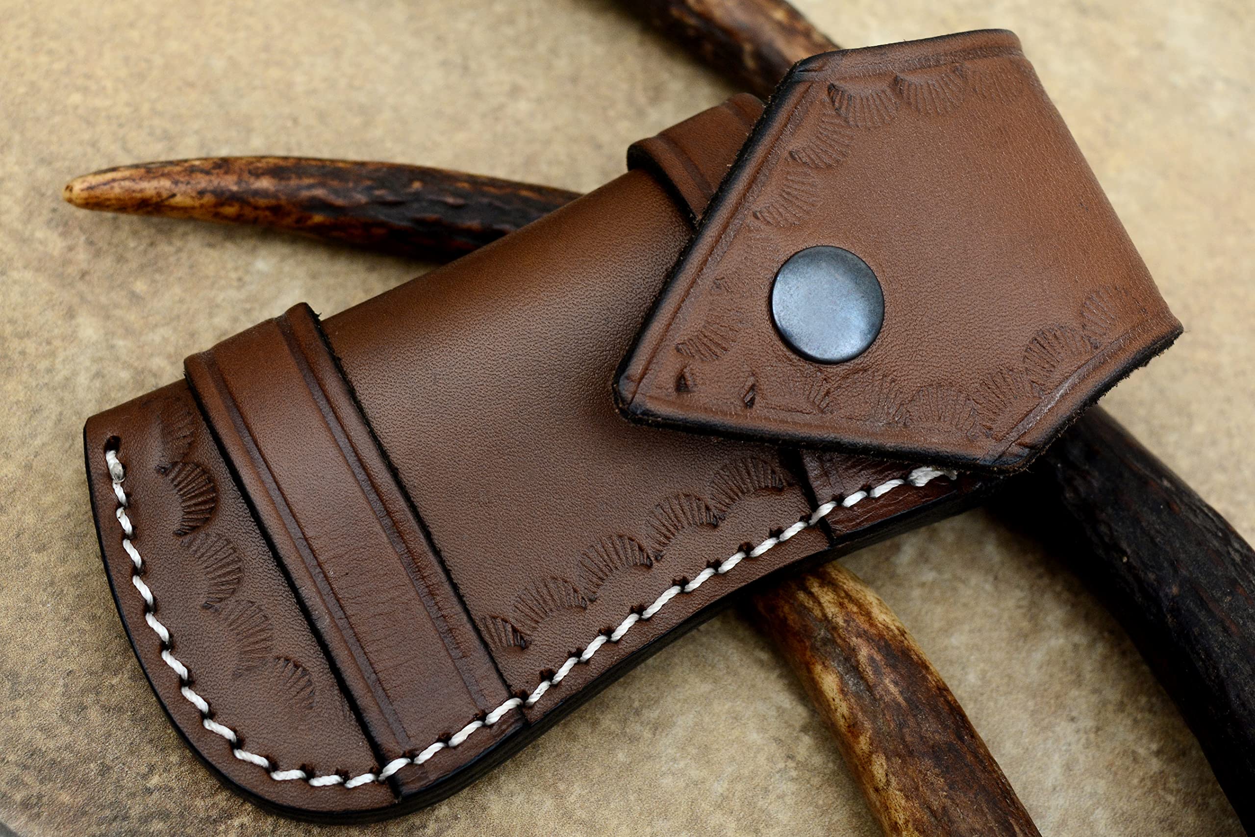 ALZAFASH Leather Knife Sheath, EDC Belt Knife Case Holder, Knife Holster for Belt, Pocket Knife Sheath for Folding Knives (Color:Brown)