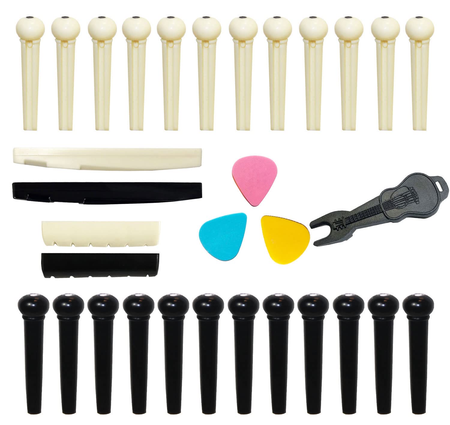 32pcs Acoustic Guitar Bridge Pins Pegs Puller Remover,Guitar Bridge Saddle nut Guitar Accessories Parts
