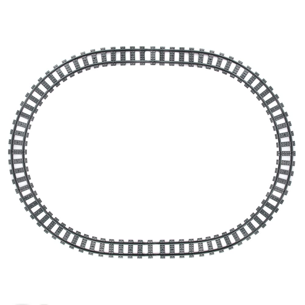 32pcs City Train Tracks Set Curved Railroad Accessories Passenger High Speed Building Block Toy Compatible with Major Brands (Non-Powered)
