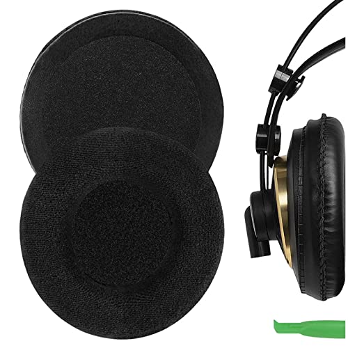 Geekria Comfort Velour Replacement Ear Pads for AKG K240, K240S, K240 Studio, K240 MKII, K241 Headphones Ear Cushions, Headset Earpads, Ear Cups Repair Parts (Black)