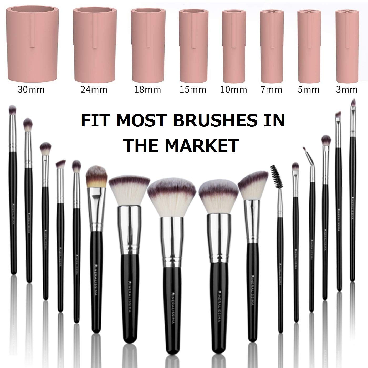 Makeup Brush Cleaner and Dryer Machine, YOYEWA Electric Cosmetic Automatic Brush Spinner with 8 Size Rubber Collars, Wash and Dry in Seconds, Deep Cleaner Solution Kit for Makeup Brushes