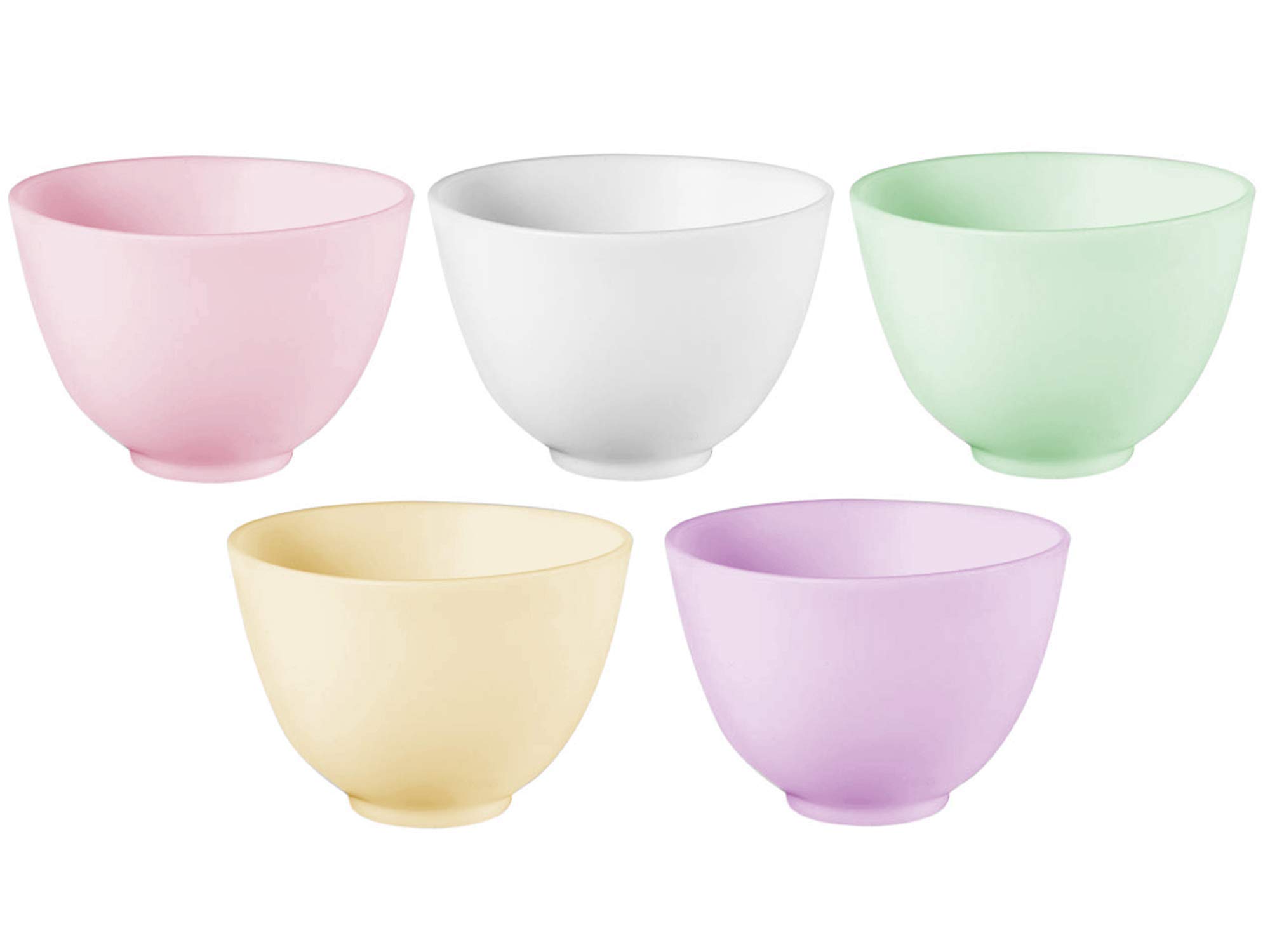 Hulless 3.3 Inch Silicone Facial Mask Mixing Bowl for Facial Mask, Mud Mask and Other Skincare Products Medium Multi colored 5 Pcs.