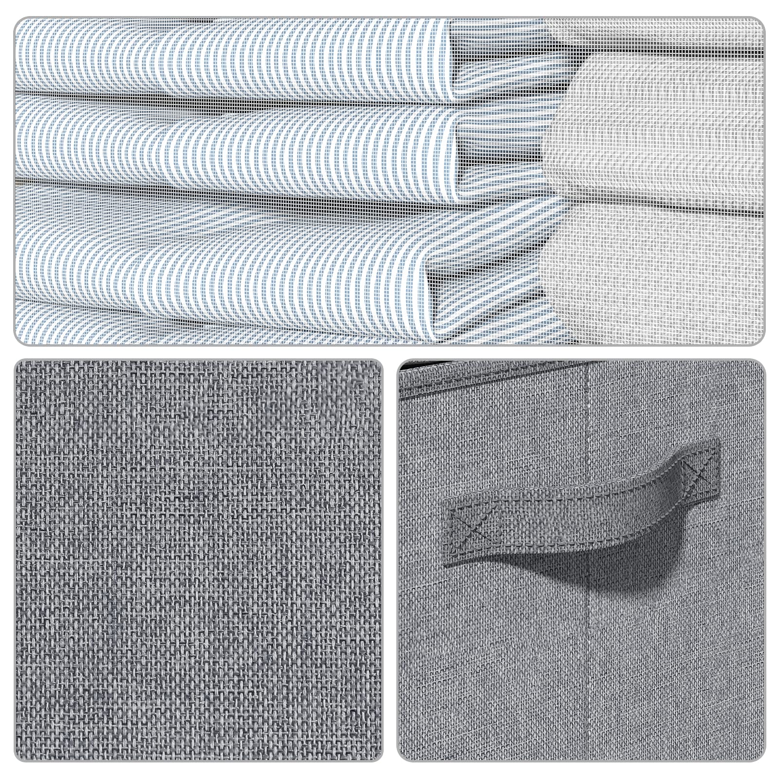 3 Pack Closet Storage Bins with Clear Window - Foldable Storage Cubes with Handles Clothing Baskets for Shelves Large Fabric Closet Organizers and Storage Bins for Clothes, Toys, Book (Gray 3pcs)