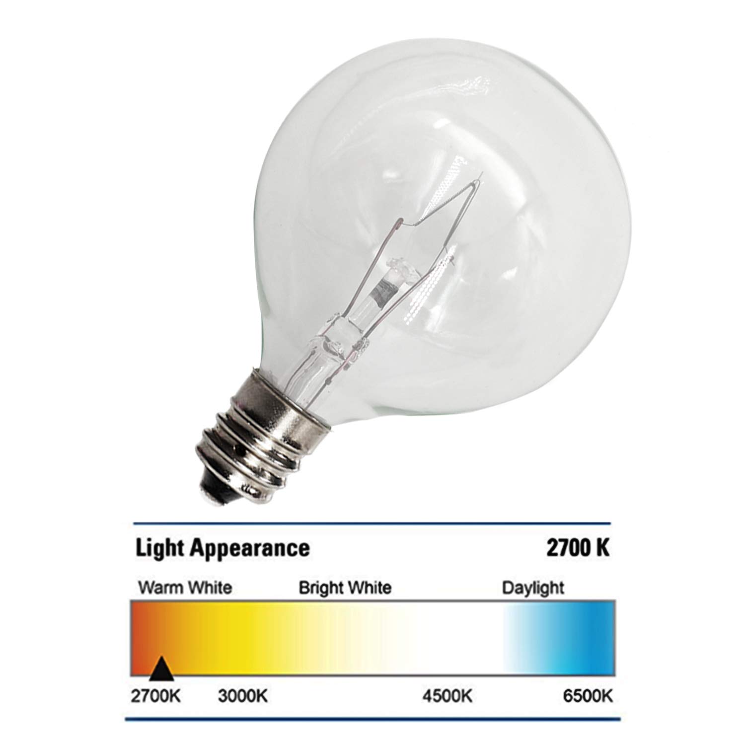 8 Pack 25 Watt G50 Light Bulbs for Full-Size Scentsy Warmers,G16.5 Globe E12 Incandescent Candelabra Base Clear Light Bulbs for Wax Warmer