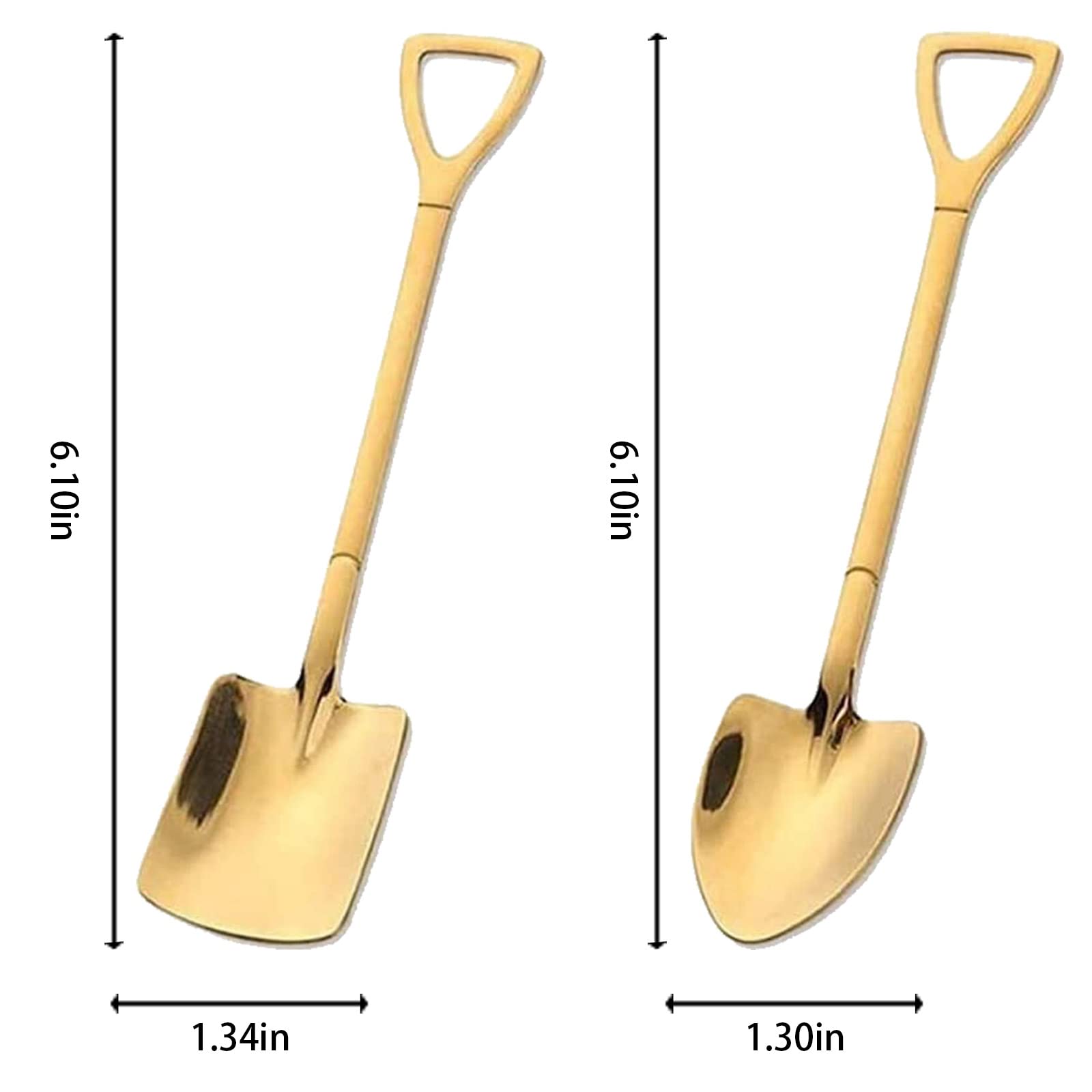4PCS Shovel Spoon Ice Cream Spoon Coffee Spoon Yogurt Spoons Stainless Steel Dessert Spoons( Colored, Gold)