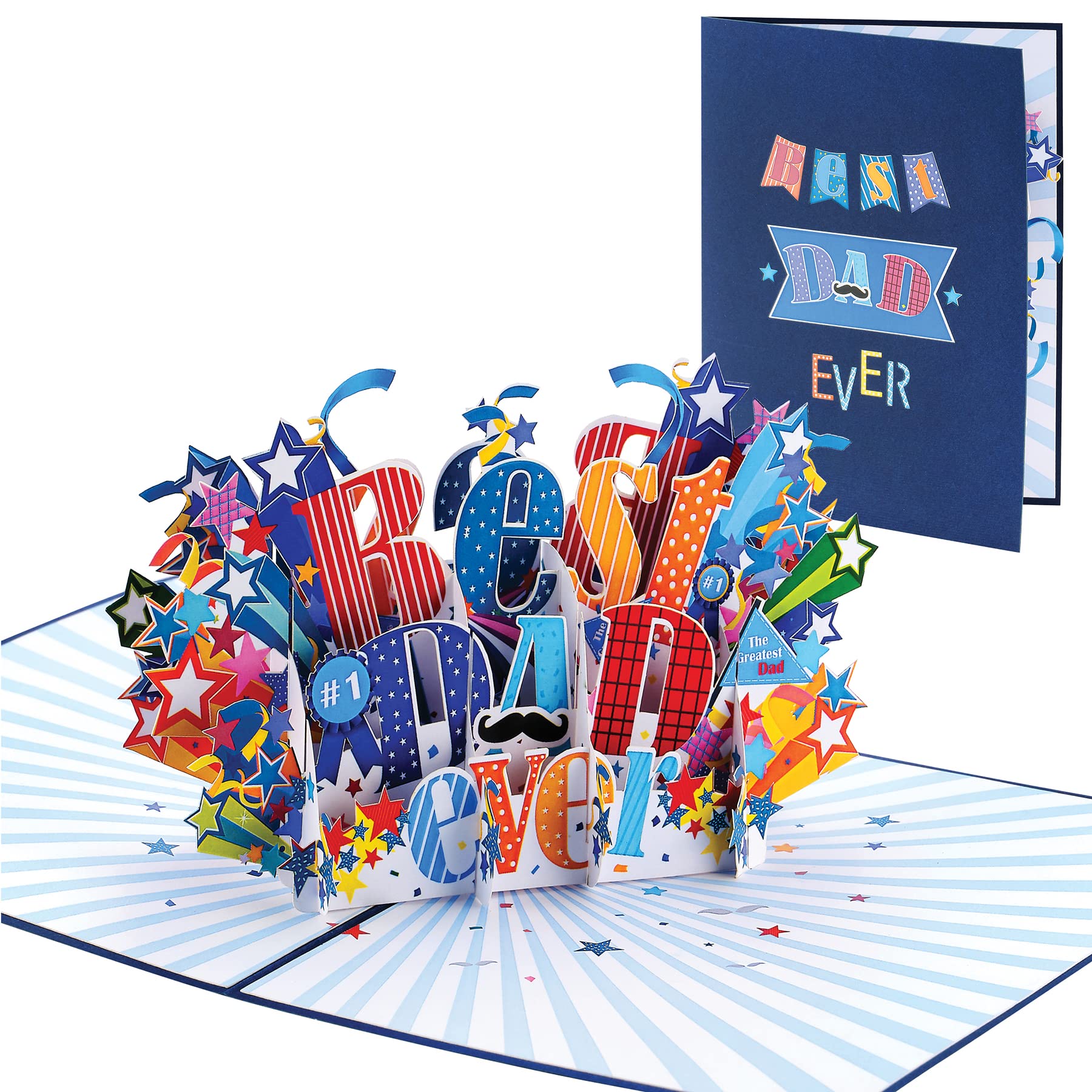 ioyounow Paper Pop Up Card for Super Dad- 5x7 Pop Up Greetings Card for Best Dads, Fathers Day Greetings Card | Happy Birthday Card for Fathers – Best Paper Greetings 3D Pop Up Card for Him