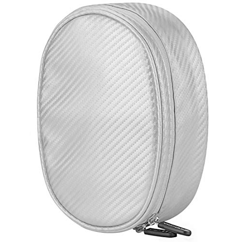 Geekria Headphone Pouch Compatible with Beats Studio Pro, Studio 3, Studio, Solo 3, Solo 2, Solo HD Case, Replacement Protective Travel Carrying Bag with Cable Storage (Silver)
