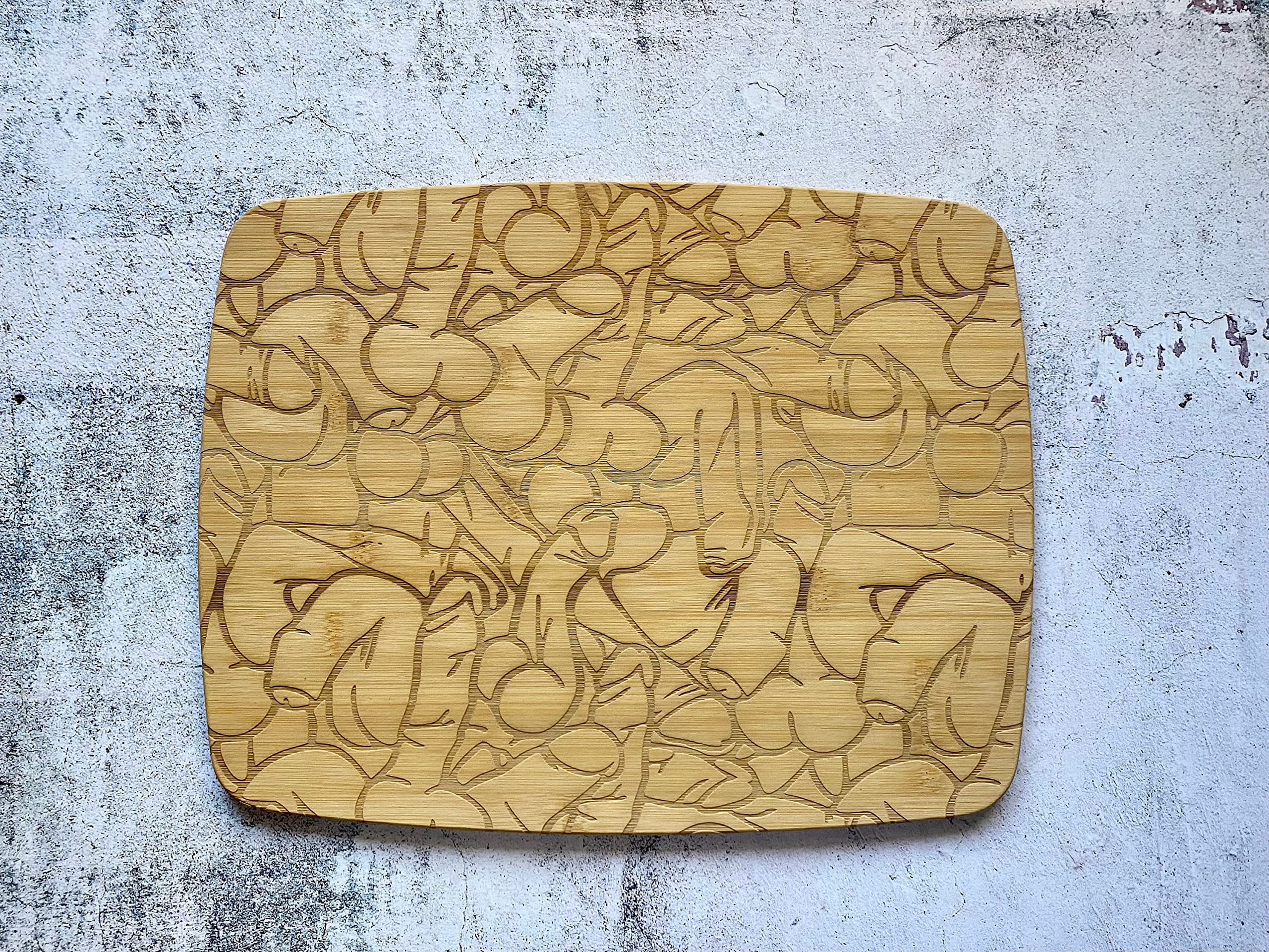 5.5" x 8" Cockcuterie Bamboo Cutting Board, Penis Engraved Cutting Board, Custom Cutting Board, Party Board, Gift Idea