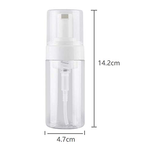 LASSUM 2 Pieces Clear Plastic Foamer Liquid Soap Pump Bottle Travel Foaming Soap Dispenser,100ML