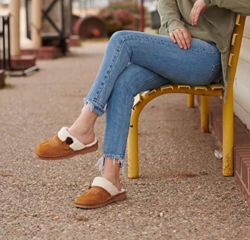 ARIAT Women's Indoor & Outdoor Rubber Bottom Jackie Square Toe Slippers, Tan, 8