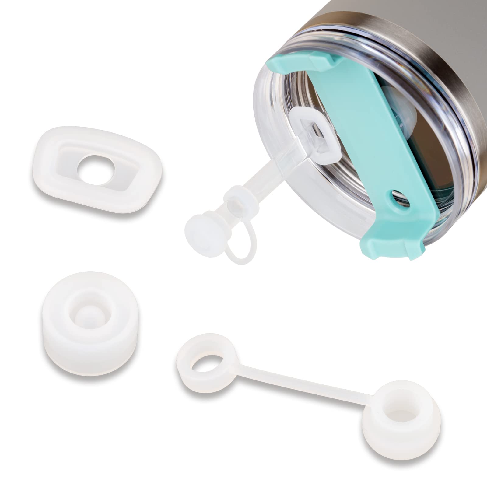 3 Pack Compatible with Stanley 30&40 Oz Tumbler, 10mm Flower Straw Covers Cover, Cute Silicone Straw Covers, Straw Protectors, Various Shapes Soft Silicone Straw Lids for 10mm Straws