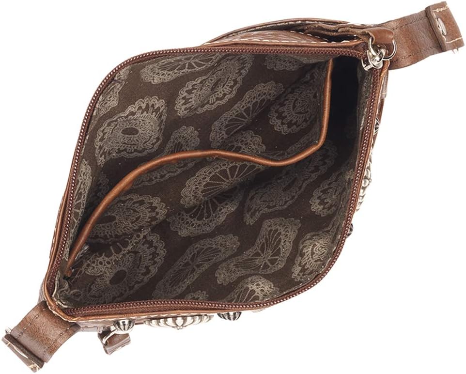 American West Women's Trail Rider Crossbody Bag Tan One Size