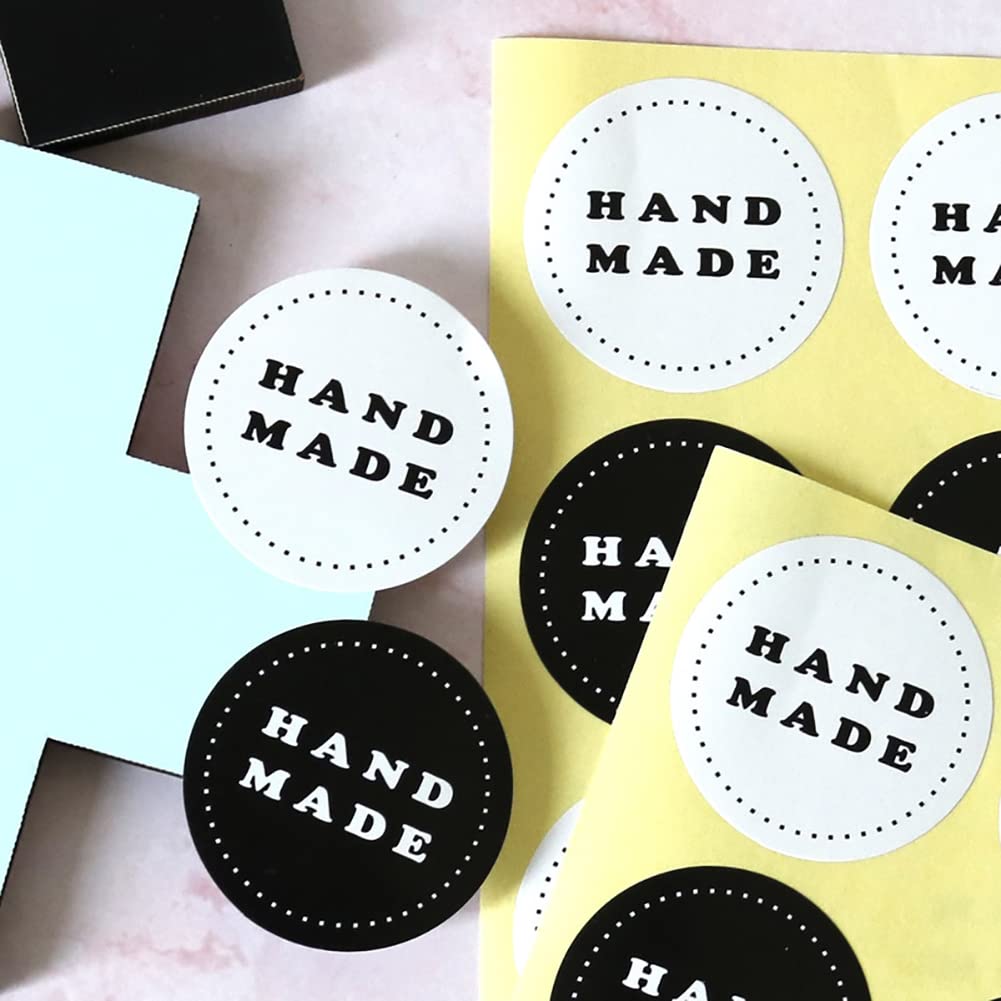 240 Pcs 36mm Round Handmade Stickers Bakery Box Seal Stickers Cute Envelope Stickers Package Seals Self Adhesive Circle Labels