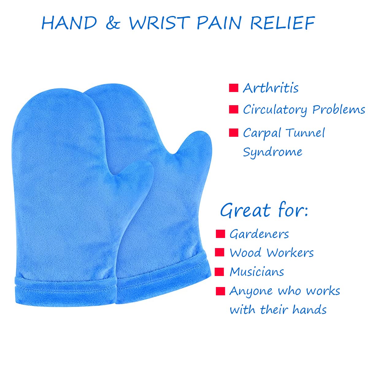 Hot and Cold Hand Therapy Gloves, Hand Ice Pack, Ice and Heat Therapy Pain Relieving Mittens | Microwavable and Freezable, Arthritis, Finger and Hand Injuries, and Carpal Tunnel Small, Medium