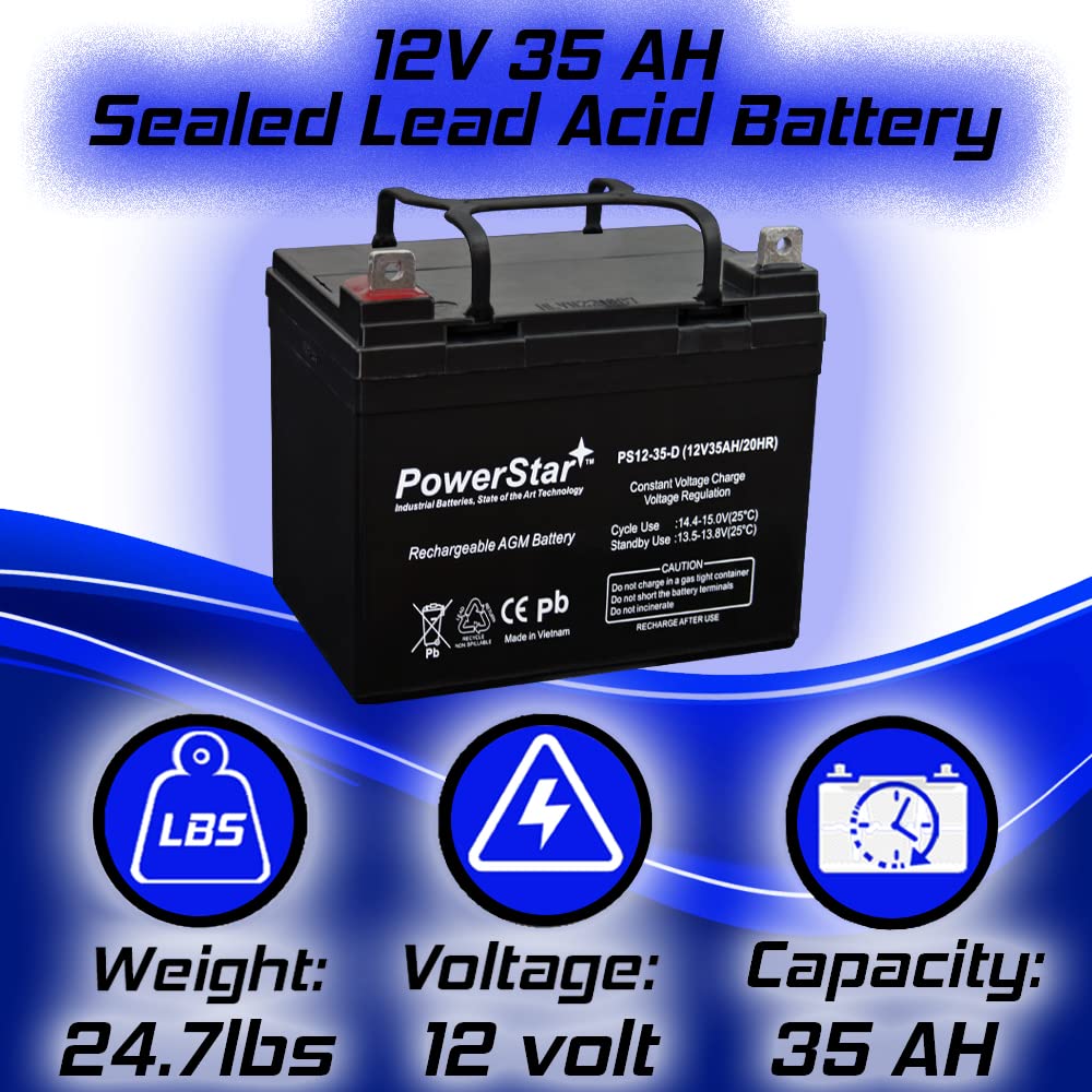 PowerStar replacement for Revo, Jazzy, Select Traveller,Select,Select 6 & 7 Power Chair Batteries PS12-35