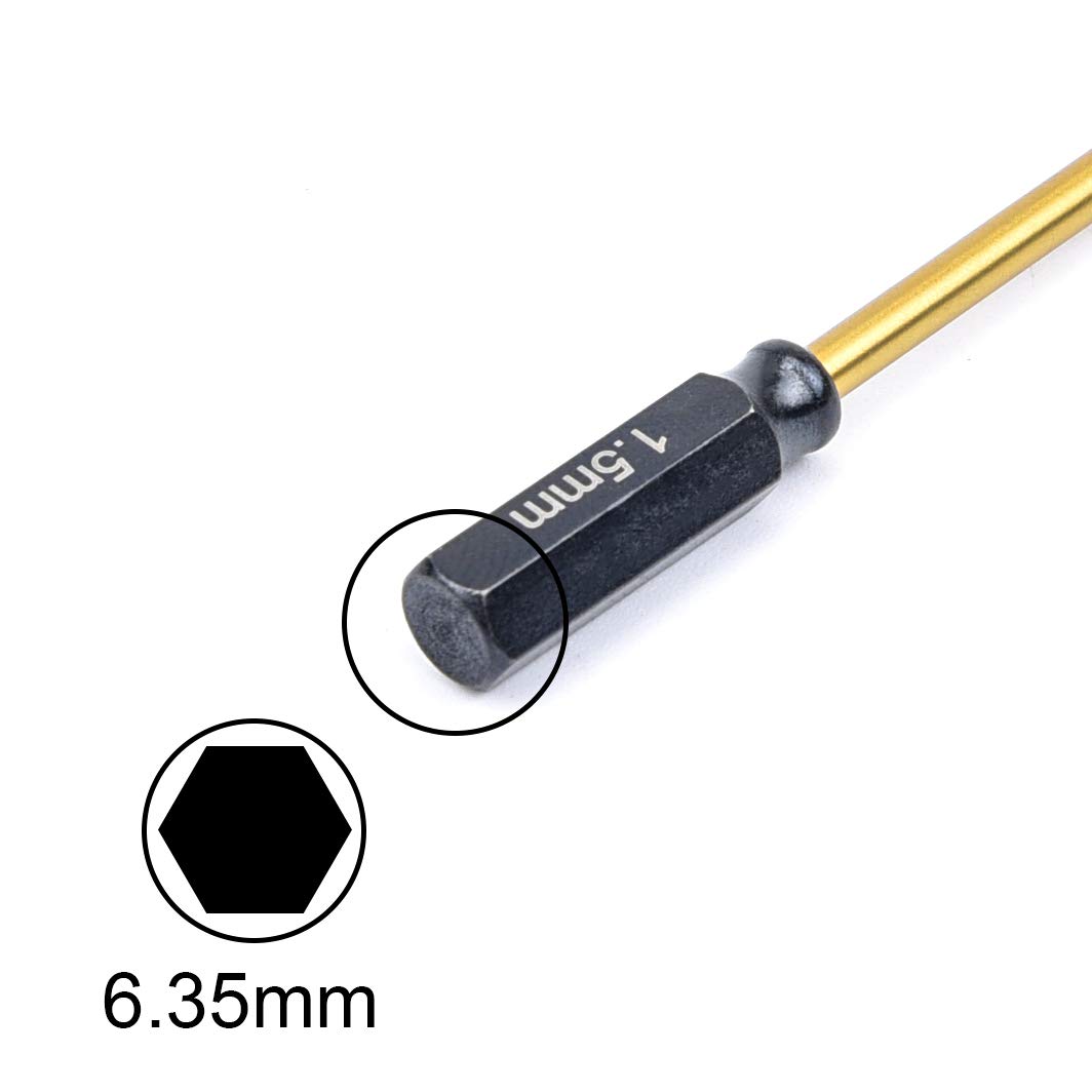 RC Hex Drill Bit 1.5mm 2.0mm 2.5mm 3.0mm Hex Screwdriver Tip RC Hobby Tools Kit for RC Helicopter Model(4PCS)