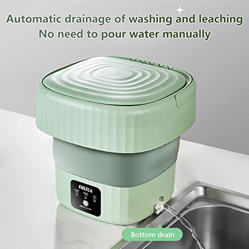 2023 Portable washing Machine Folding Mini Washing Machine Small Washer for Underwear Socks Baby Clothes Suitable for Apartment Dorm Travelling, Green