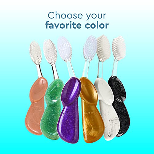 RADIUS Big Brush BPA Free & ADA Accepted Toothbrush Designed to Improve Gum Health & Reduce Gum Issues - Right Hand - Gold - Pack of 1