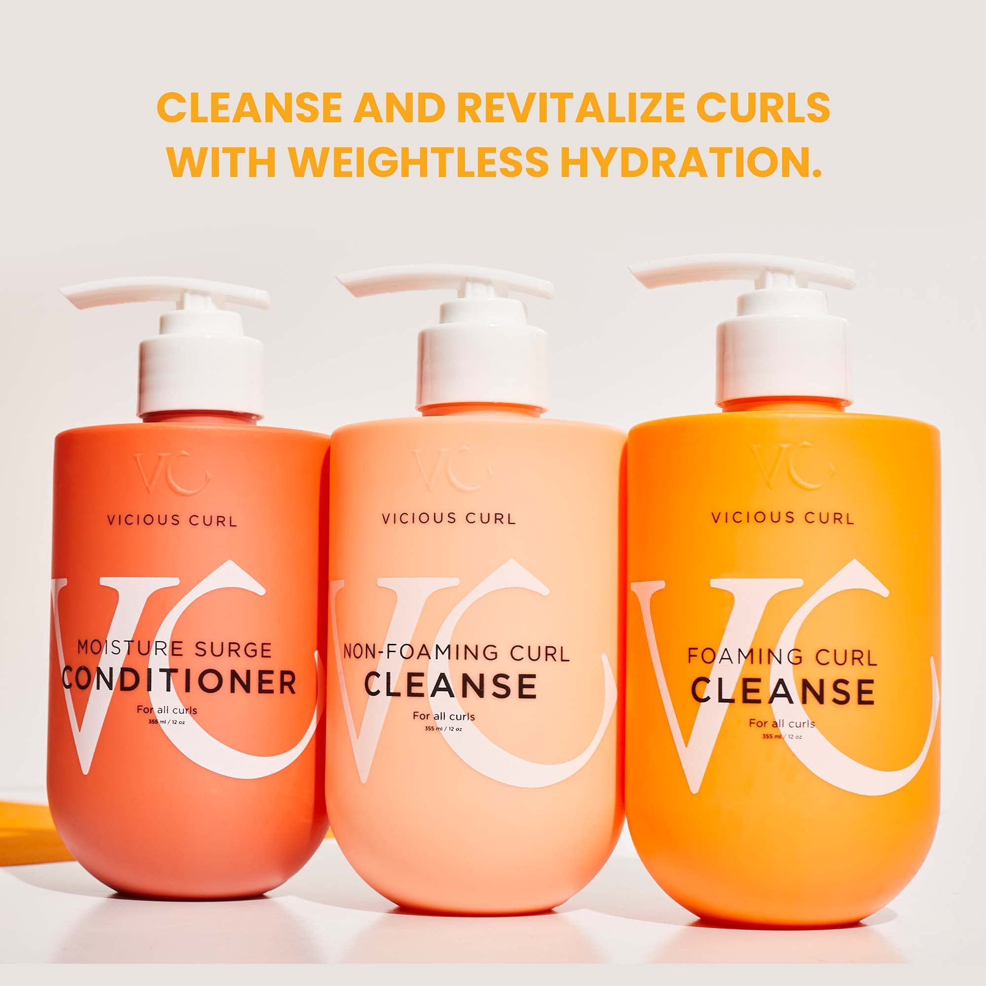 VICIOUS CURL Moisture Surge Conditioner For All Types of Curly Hair – Re-Coils Damaged Curls, Softens, Detangles, Moisturizes & Detangling, 12 FL Oz