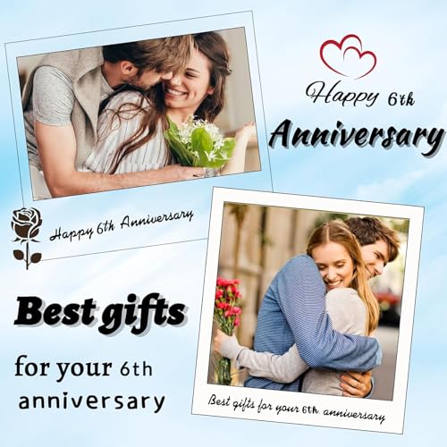 6 Year Anniversary Traditional Gifts for Her Him, 6th for Her, 6 Year Iron Anniversary Wedding Gift, Happy Anniversary Blanket Decorations Present for Women Men Couple