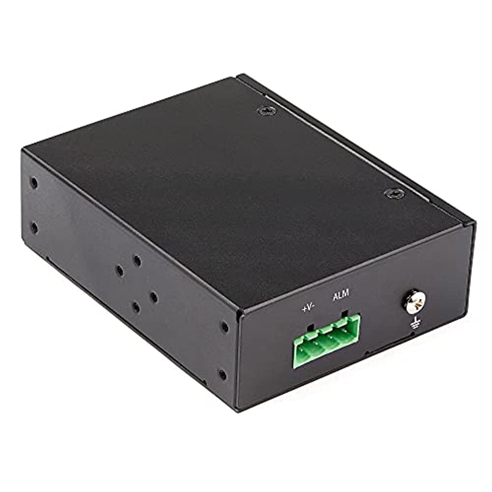 StarTech.com PoE+ Industrial Fiber to Ethernet Media Converter 60W - SFP to RJ45 - Singlemode/Multimode Fiber to Copper Gigabit Ethernet - Compact Size - IP-30/ -40 to +75C, TAA (IMC1GSFP60W)