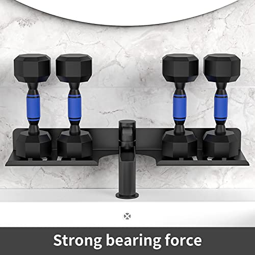 CAXIMSY Wall Mounted Floating Metal Shelf Strip Bathroom Shelf Wall Mount Shelves Space Saving Rustproof Extra U-Shaped Strong Faucet Shelves Storage Shelf (Black, 15.74In(40CM))