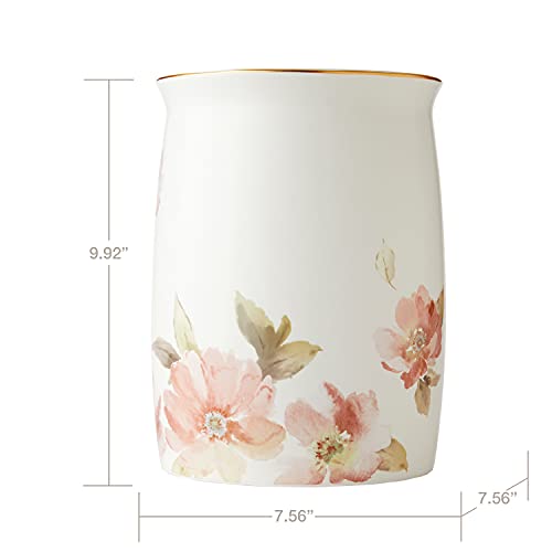 SKL Home Saturday Knight Misty Floral Wastebasket, Pink