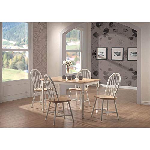Coaster Home Furnishings Hesperia Windsor Set of 4 Dining Side Chairs, Natural Brown and White