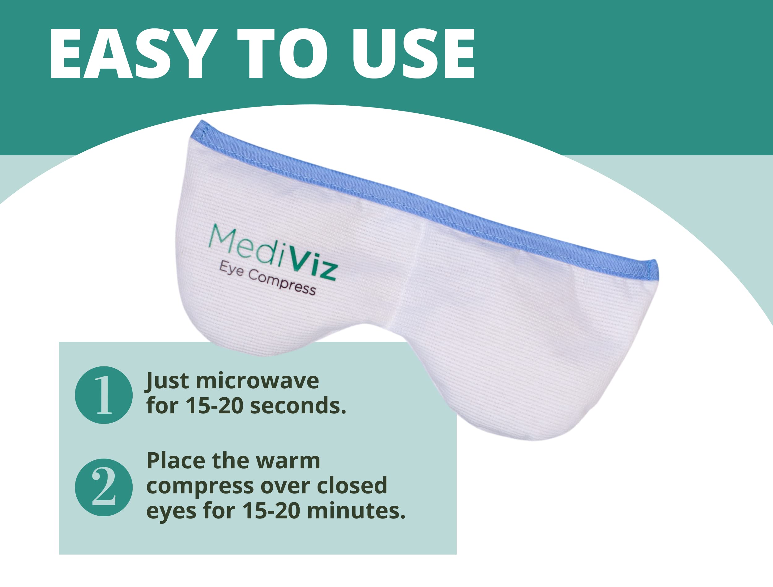 Mediviz Warm Compress Eye Mask - Moist Heat Compress for Irritated Eyes and Eyelid Lumps and Bumps