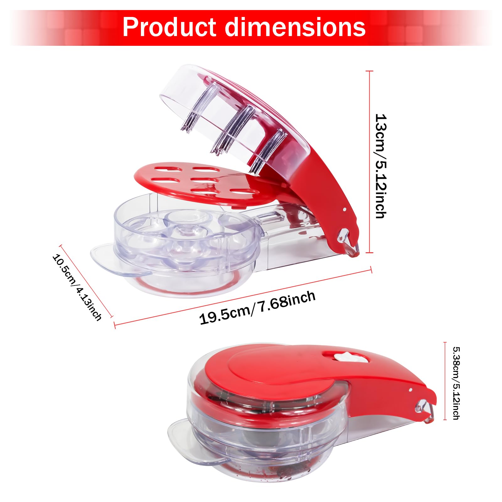 6-in-1 Cherry Pitter Tool - Portable Push-Down Cherries Seed Remover, Ergonomic handle Design for Kitchen, Picnics