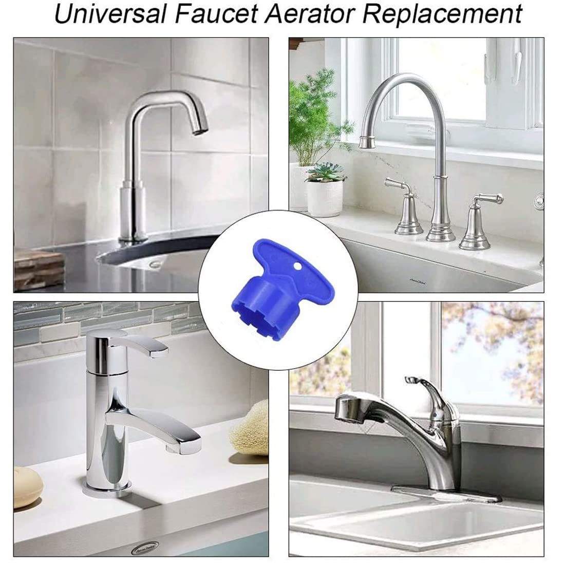 8 Pcs Faucet Aerator with Removal Tool,8 Pack Cache Aerator Replacement,Cache Faucet Aerator Key Removal Wrench Tool for Sink Tap(16.5mm 18.5mm 21.5mm 24mm)