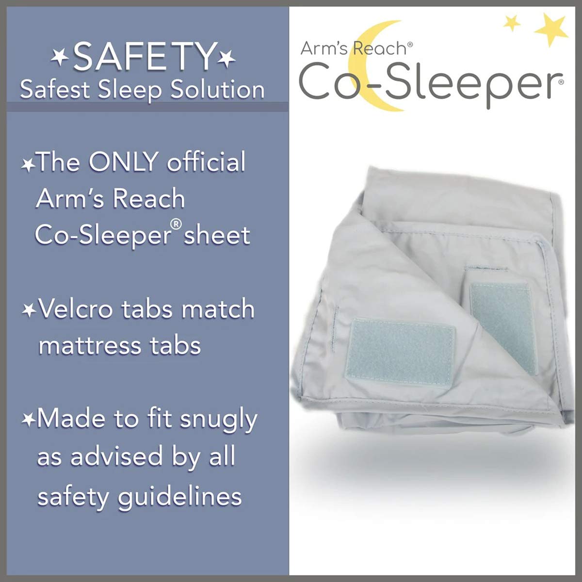 Arm’s Reach 100% Cotton Fitted Bassinet Sheets - Soft and Breathable, Specially Designed for Use with Arm’s Reach Ideal and Ideal Ezee Co-Sleeper Bedside Bassinets, White